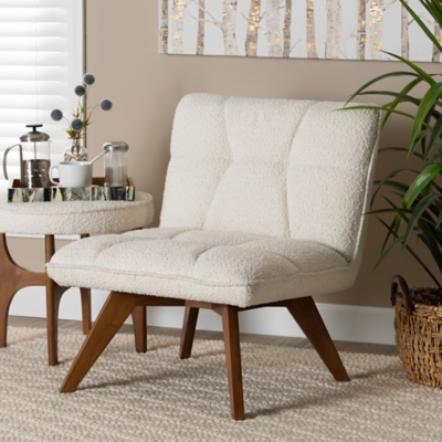Click here for Baxton Studio Darielle Accent Chair  White/Walnut... prices