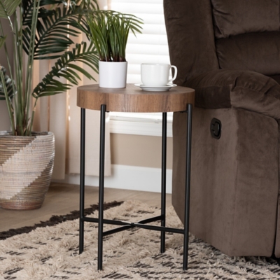 Click here for Baxton Studio Savion End Table  Walnut Brown/Black prices