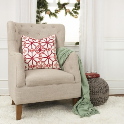 Click here for Rizzy Home Kaleidoscope Pillow  Red prices