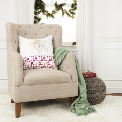 Click here for Rizzy Home Mistletoe Pillow  Gold prices