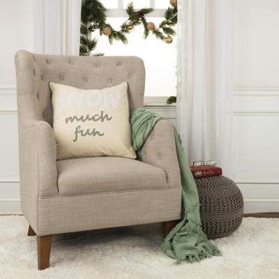 Click here for Rizzy Home Snow Much Fun Pillow  Natural prices