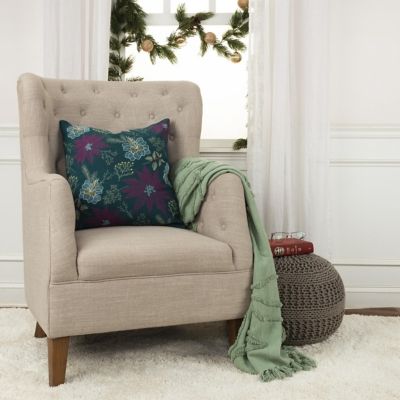 Click here for Rizzy Home Botanical Pillow  Teal prices