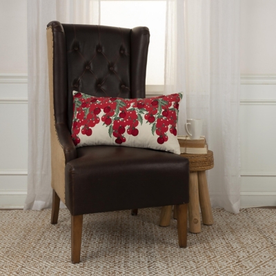 Click here for Rizzy Home Cranberries Pillow  Red prices