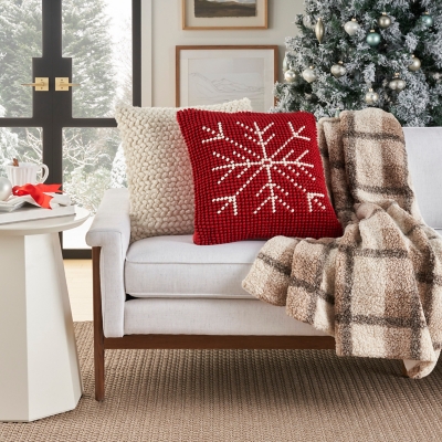 Mina Victory Loop Snowflake Throw Pillow | Ashley