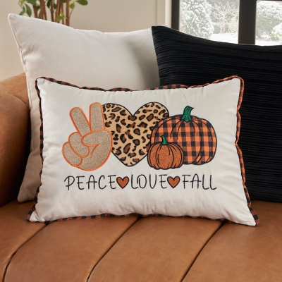 Click here for Mina Victory Peace Love Fall Throw Pillow  Multi prices