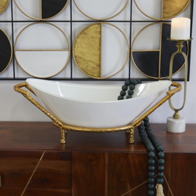 Click here for CosmoLiving by Cosmopolitan Serving Bowl  White prices