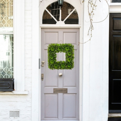 Click here for Square Woodchip Wreath 19  Green prices