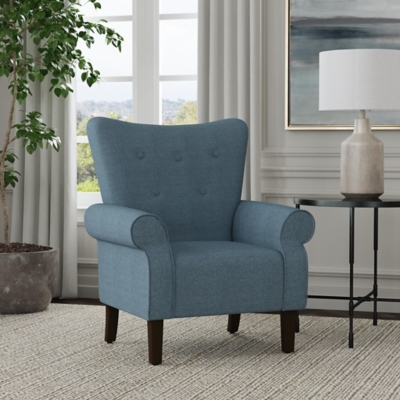 Click here for HomePop Rolled Arm Accent Chair  Blue prices