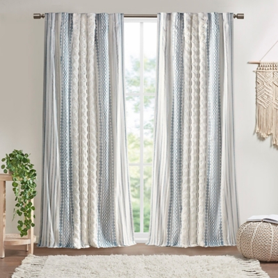 Click here for Imani Curtain Panel  White/Navy prices