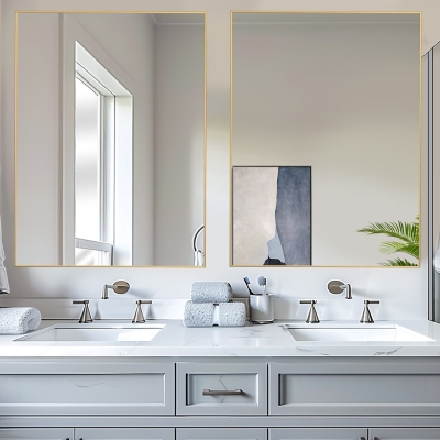 Click here for Feronia 39 Rectangular Bathroom Wall Mirror (Set o... prices