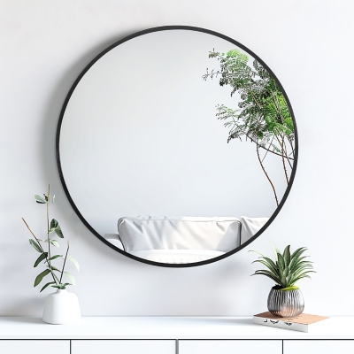 Click here for Feronia 20 Framed Round Mirror  Black prices