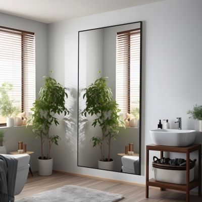 Click here for Feronia 71 Rectangular Standing Wall Mirror  Black prices