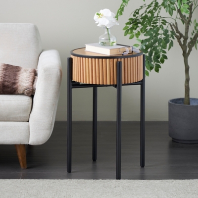 Click here for Bayberry Lane Slatted Accent Table  Brown prices