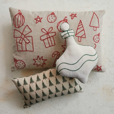 Click here for Delight Christmas Tree Pillow  Natural/Green/Red prices