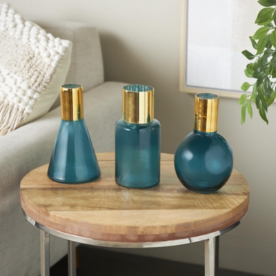 Click here for Bayberry Lane Handmade Tinted Vase (Set of 3)  Blu... prices