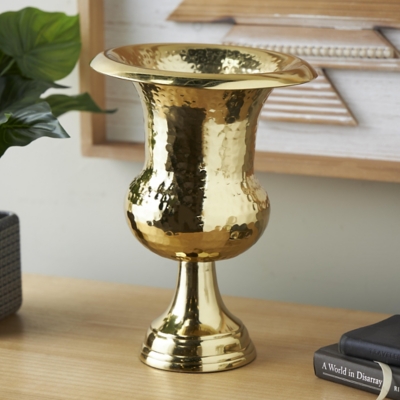 Click here for Bayberry Lane Goblet Hammered Vase  Gold prices