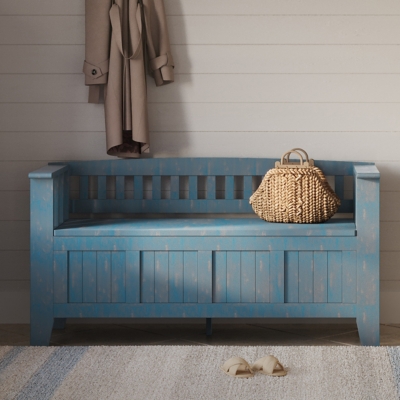 Click here for Simpli Home Acadian Entryway Storage Bench  Coasta... prices