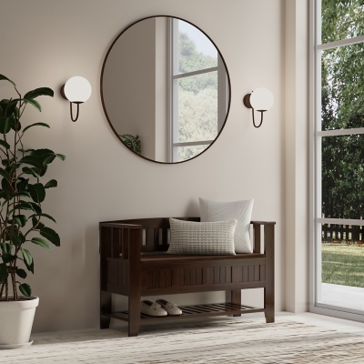 Click here for Simpli Home Acadian Entryway Storage Bench with Sh... prices