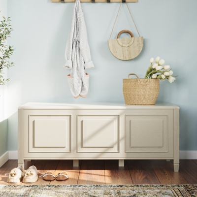 Click here for Simpli Home Connaught Storage Bench Trunk  Antique... prices