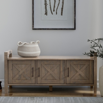 Click here for Simpli Home Ela Entryway Storage Bench  Smoky Brow... prices
