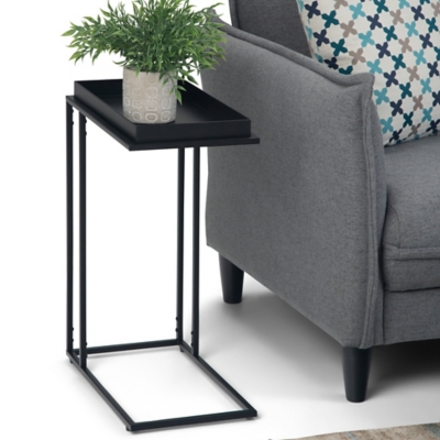Click here for Simpli Home Garner Tray Top C-Shaped End Table  Bl... prices