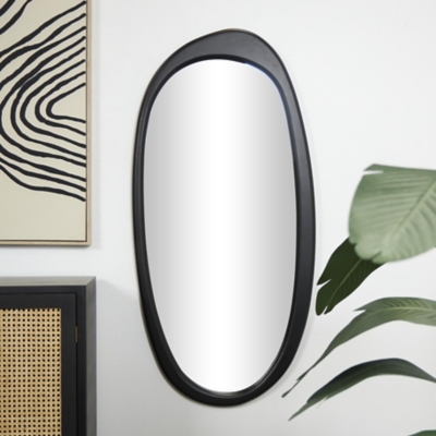 Click here for Bayberry Lane Abstract Oval Room Wall Mirror  Blac... prices