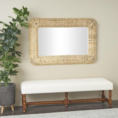 Click here for Bayberry Lane Woven Room Wall Mirror  Brown prices
