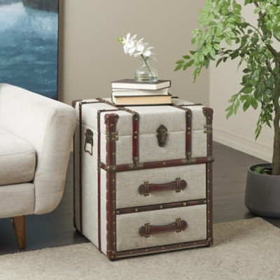 Click here for Bayberry Lane 2 Drawer Trunk with Studs  Cream prices