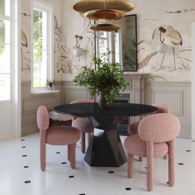 Click here for TOV Furniture Manu Boucle Side Chair  Pink prices