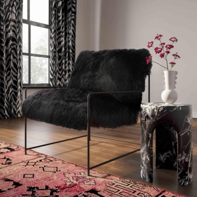 Click here for TOV Furniture Kimi Sheepskin Chair  Black prices