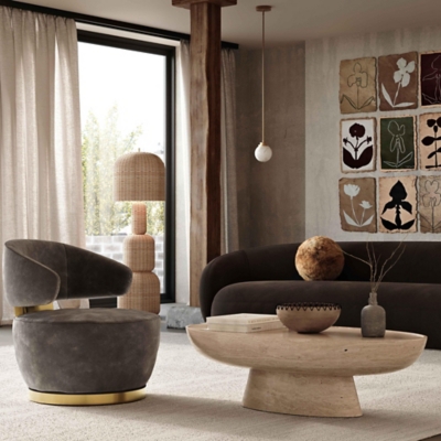 Click here for TOV Furniture Austin Swivel Chair  Chocolate prices