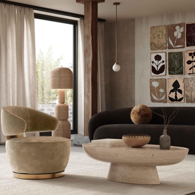 Click here for TOV Furniture Austin Swivel Chair  Oat prices