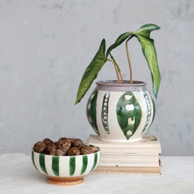 Click here for Storied Home Footed Bowl with Stripes  Multi prices