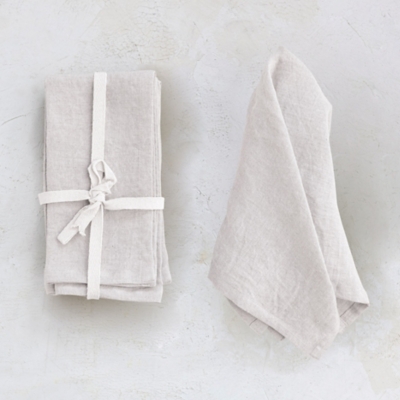 Click here for Storied Home Stonewashed Linen Dinner Napkins Set... prices