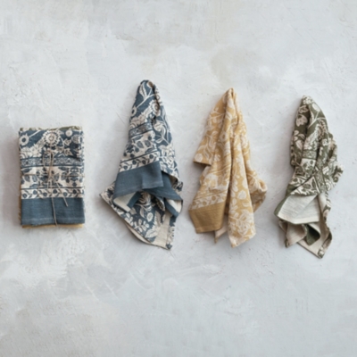 Click here for Storied Home Blossom Cotton Tea Towel Set of 3  Mu... prices