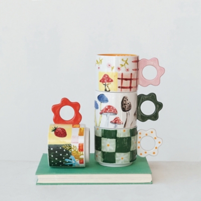 Click here for Storied Home Floral Mug (Set of 4)  Multi prices