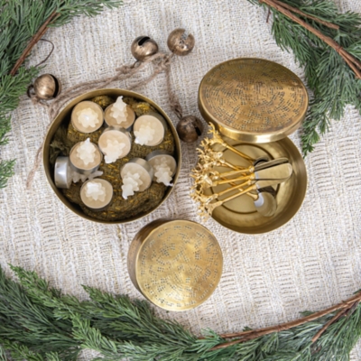 Click here for Storied Home Hammered Debossed Containers Set of 3... prices