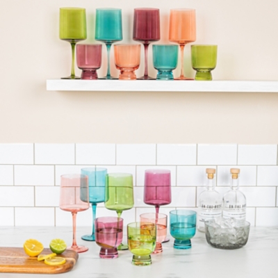 Click here for Storied Home Hand Blown Footed Drinking Glasses Se... prices