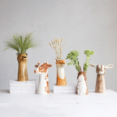 Click here for Storied Home Hand-Painted Decorative Cow Vase  Bro... prices