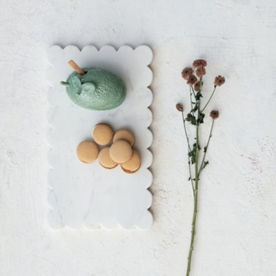 Click here for Storied Home Scalloped Edge Cheese Board  White prices