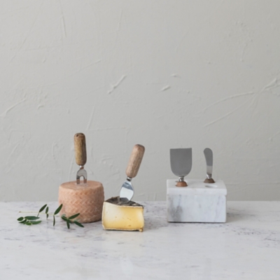 Click here for Storied Home Cheese Servers with Handles  White prices