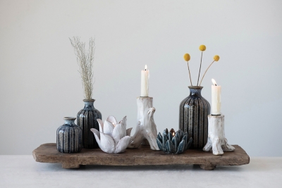 Click here for Storied Home Embossed Vase (Set of 3)  Blue prices