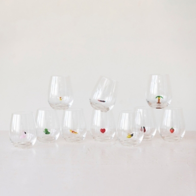 Click here for Storied Home Round Stemless Wine Glass Set of 10... prices