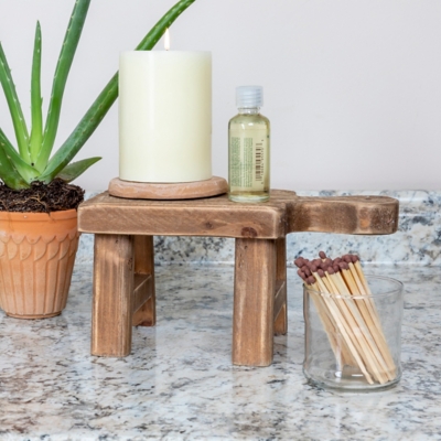 Click here for Storied Home Small Pedestal with Handle  Natural prices