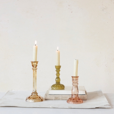 Click here for Storied Home Embossed Taper Holder  Chartreuse prices