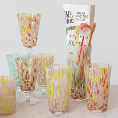 Click here for Storied Home Tall Drinking Glass Set of 4  Multi prices