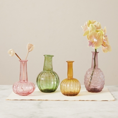 Click here for Storied Home Various Embossed Glass Vases Set of 4... prices