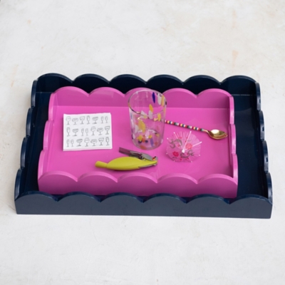 Click here for Storied Home Decorative Wide Tray  Navy Blue prices