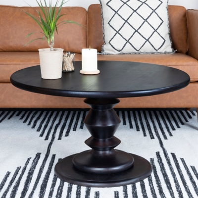 Click here for Storied Home Pedestal Accent Coffee Table  Black W... prices