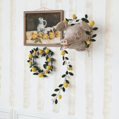 Click here for Storied Home Lemons and Leaves Garland Wall Decor... prices